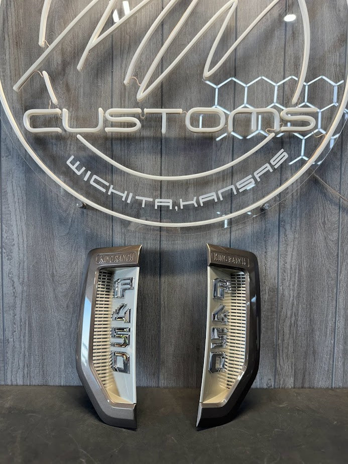 2017-22 FORD SUPERDUTY F450 FENDER BADGES KING RANCH *PAINTED GN TWO T ...