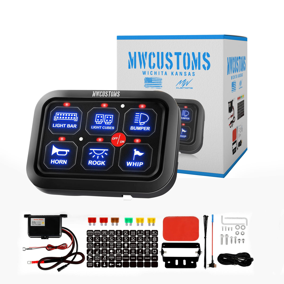MwCustoms 6 Gang Switch Panel – MwCustoms Inc.